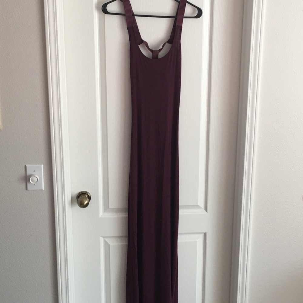 Tobi Purple Maxi Dress With Open Back. - Gem
